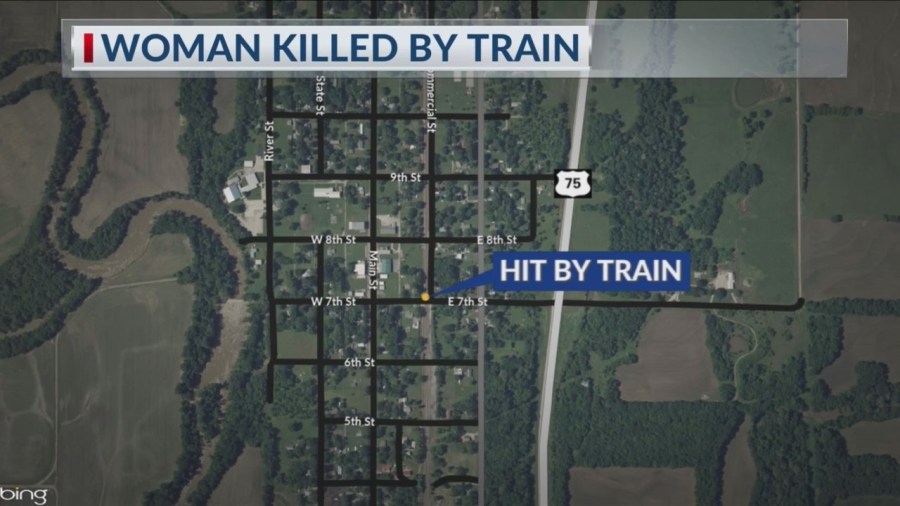 Kansas woman dies after being hit by train