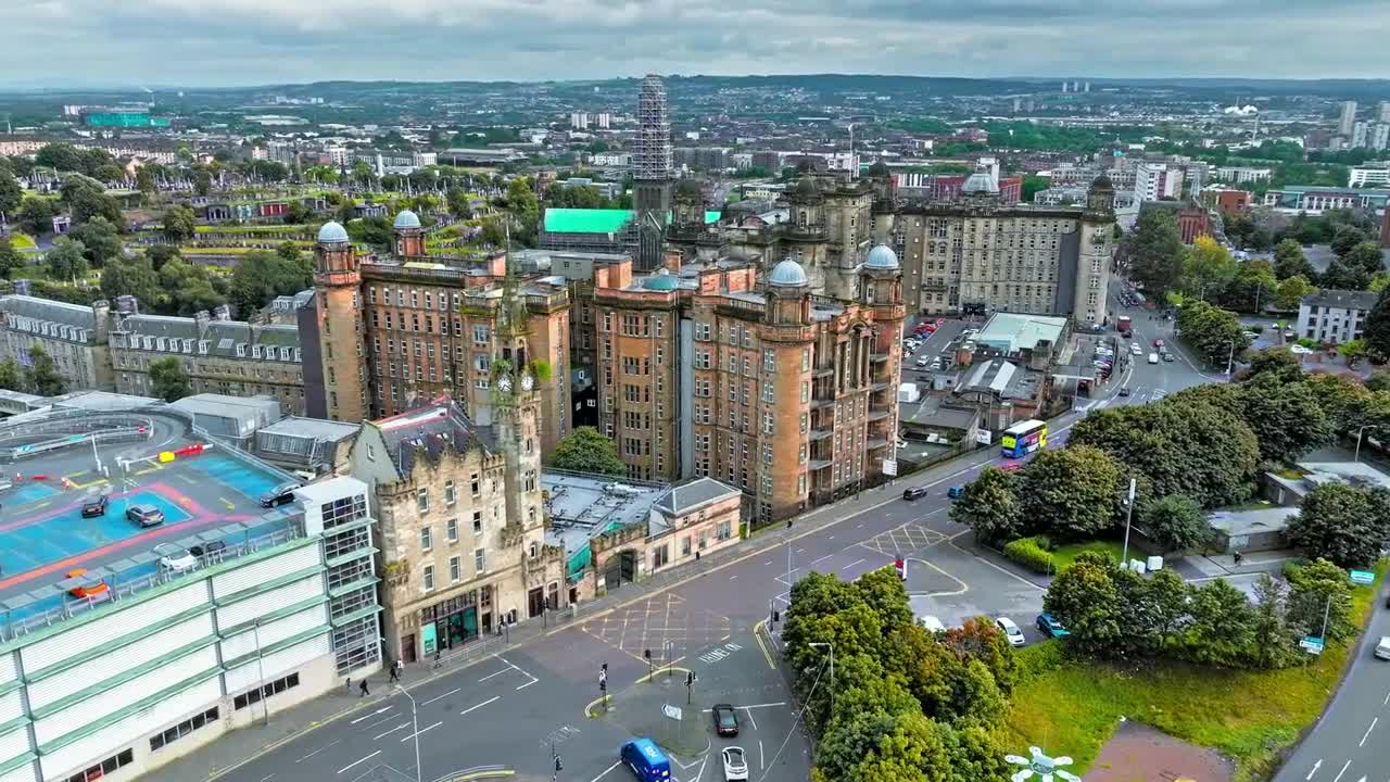 Glasgow: Vistas desde drones del centro cultural de Escocia