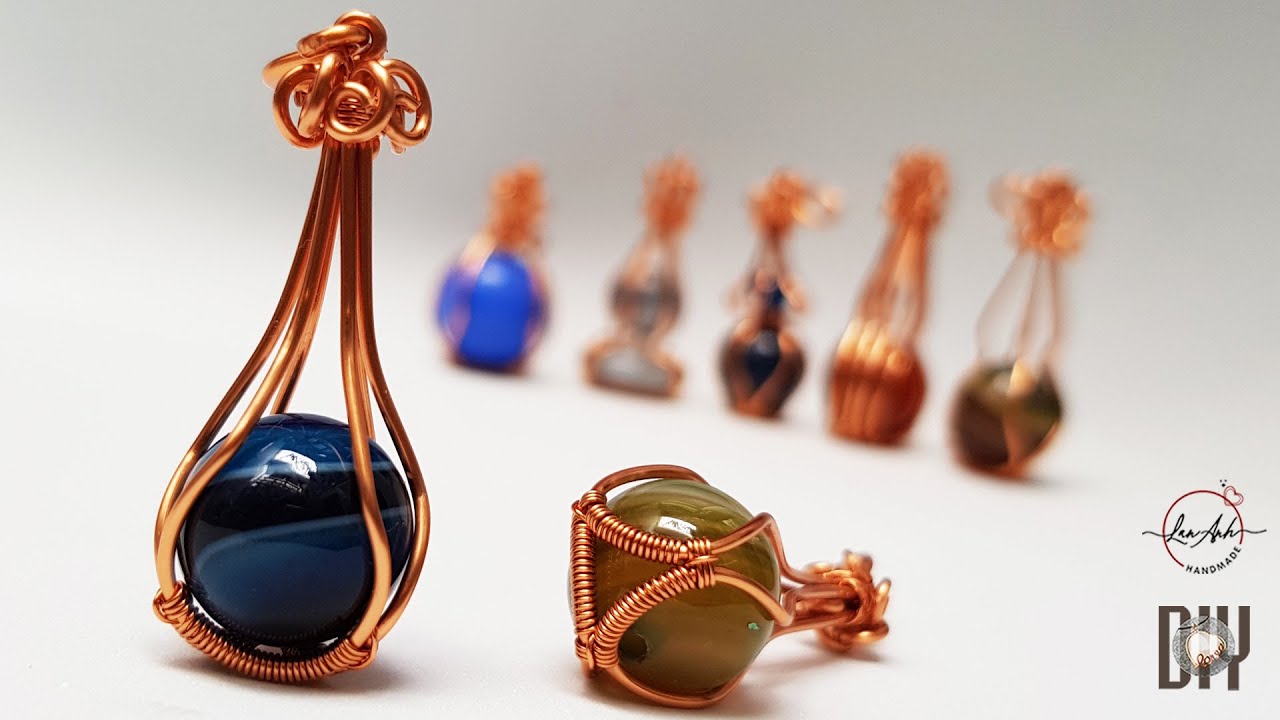 Genie bottle pendant - How to make wire wrap large spherical stones ...