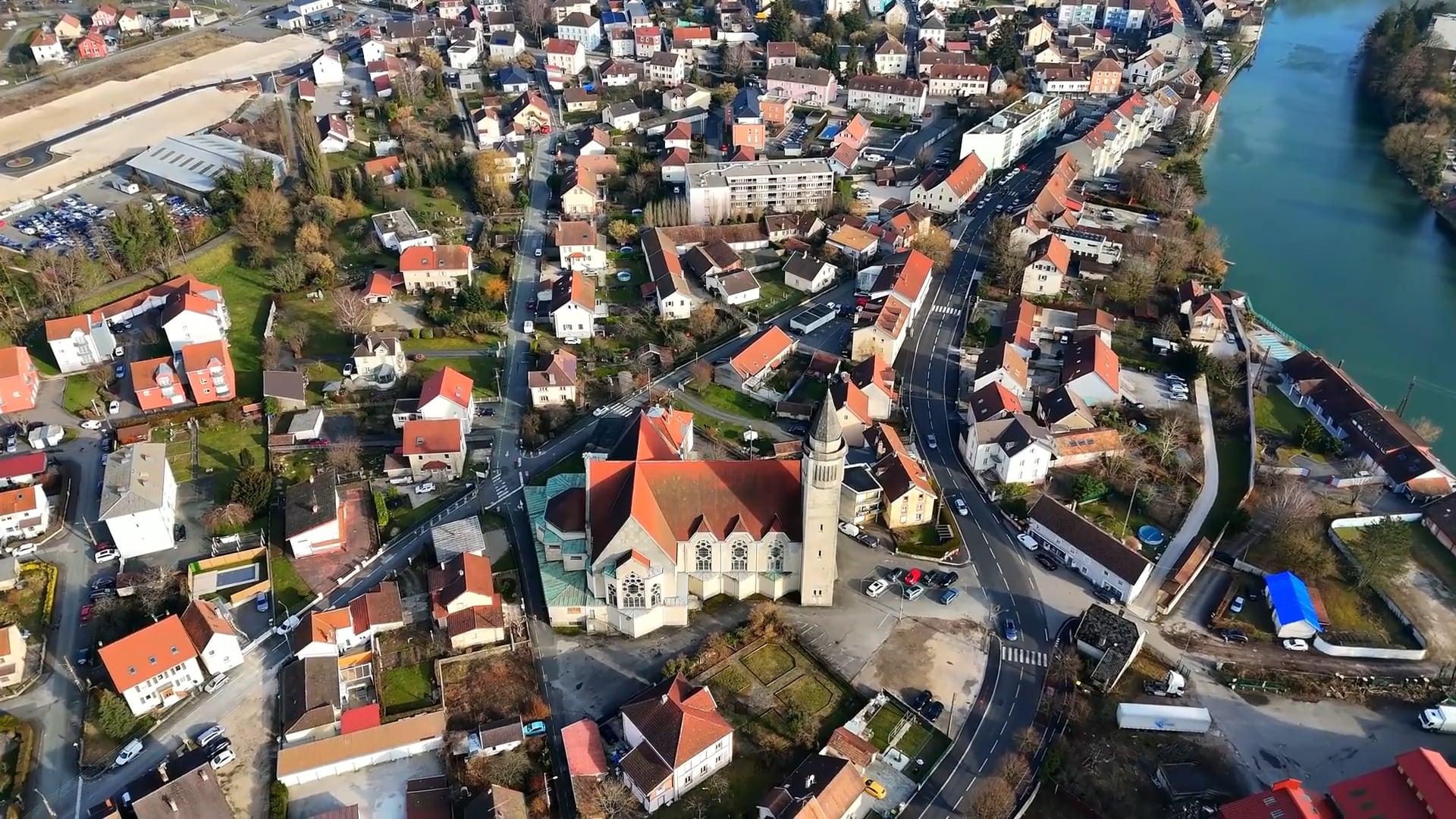 Montbéliard: Widok z drona na francuskie „Miasto Książąt”.