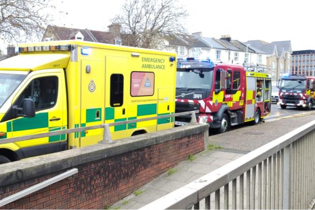 Emergency crews called after microwave caught fire
