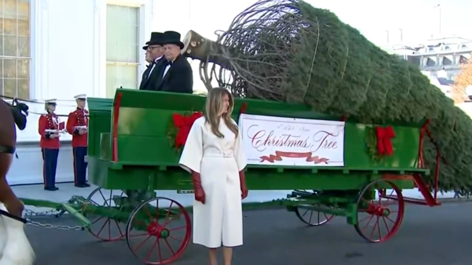 Melania Trump Welcomes 2025 White House Christmas Tree