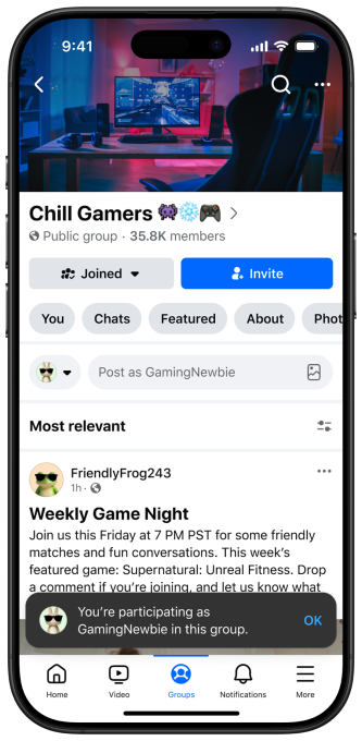 Facebook takes on Reddit with launch of nicknames for Facebook Groups