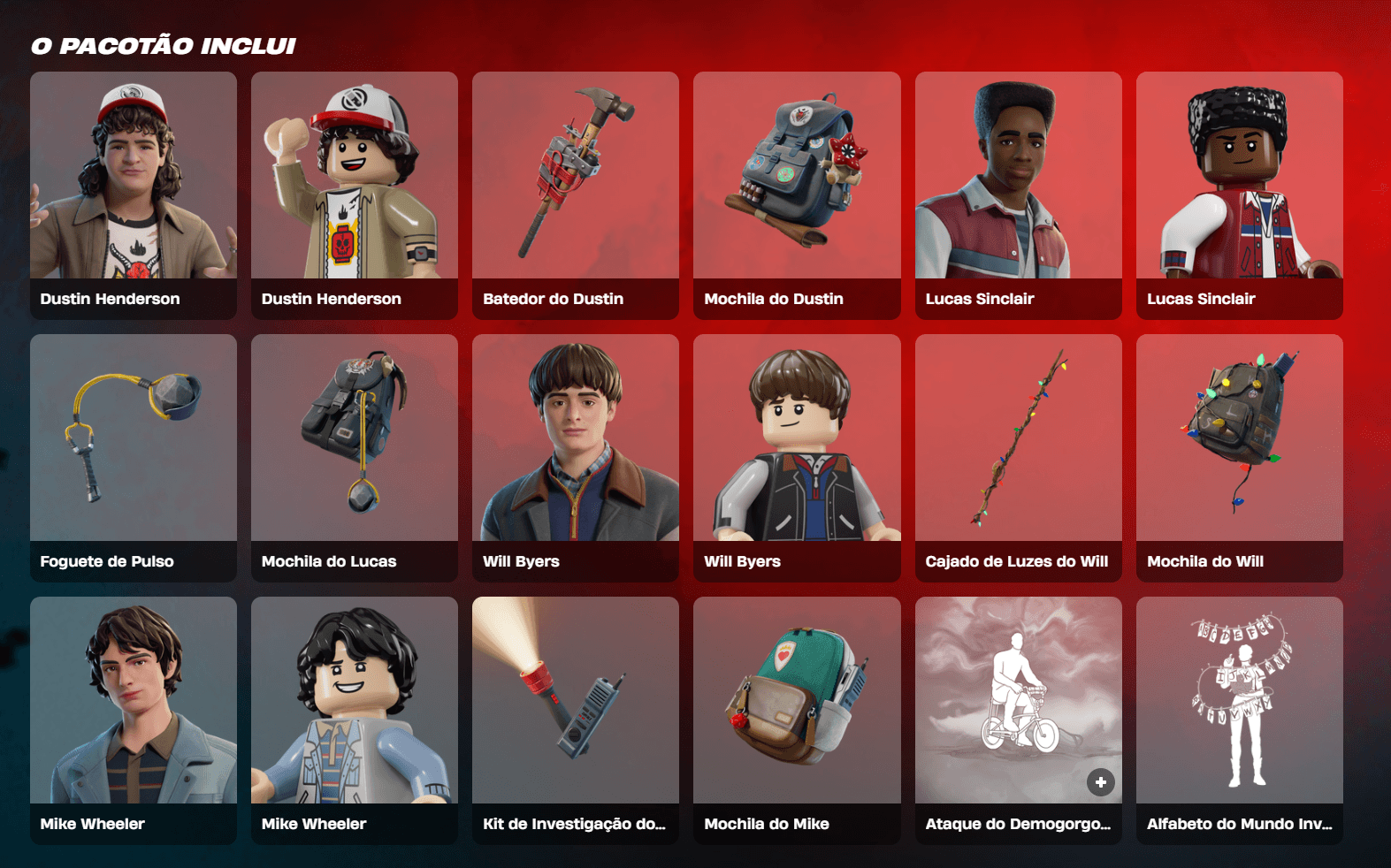 Skins de Stranger Things em Fortnite custam até R$ 300! Veja preços