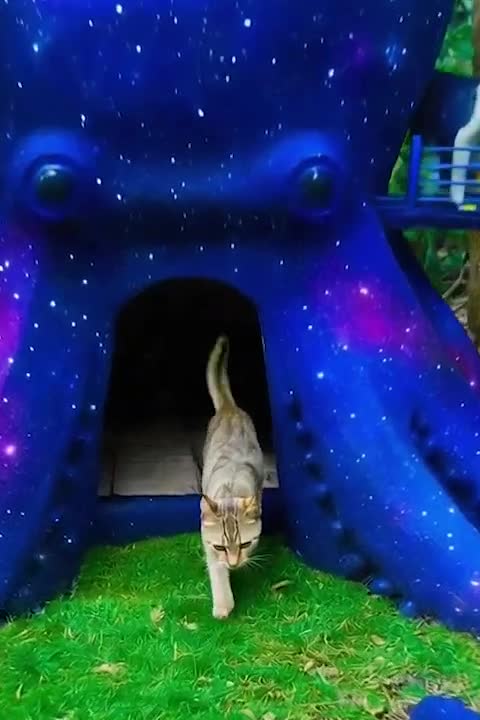 Watch what happens when cats discover a giant octopus!