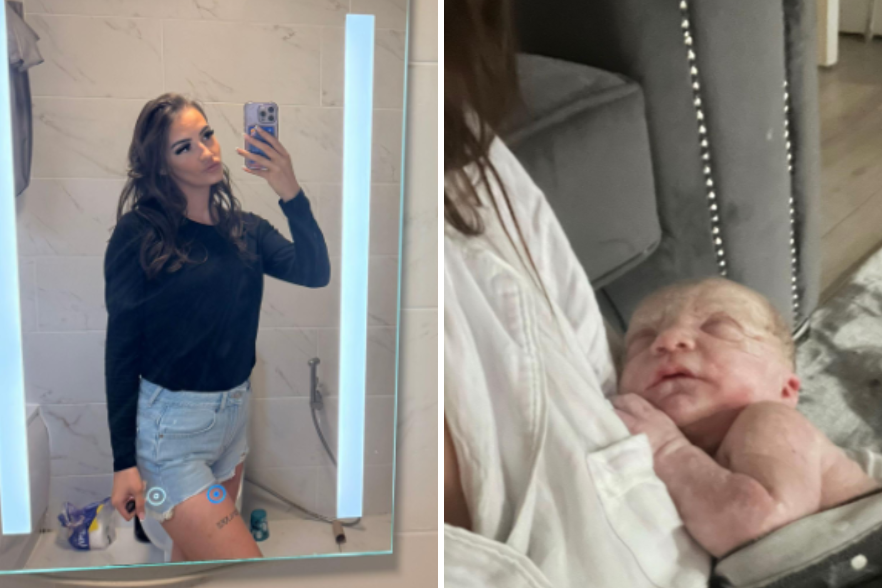 Woman texts she's in labor—family unprepared for what comes minutes later