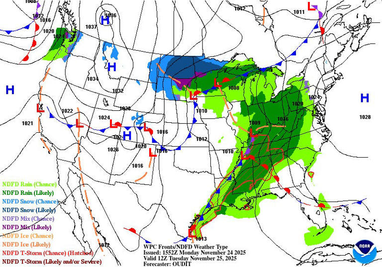 From snow to tornadoes: Here's your Thanksgiving week travel weather ...
