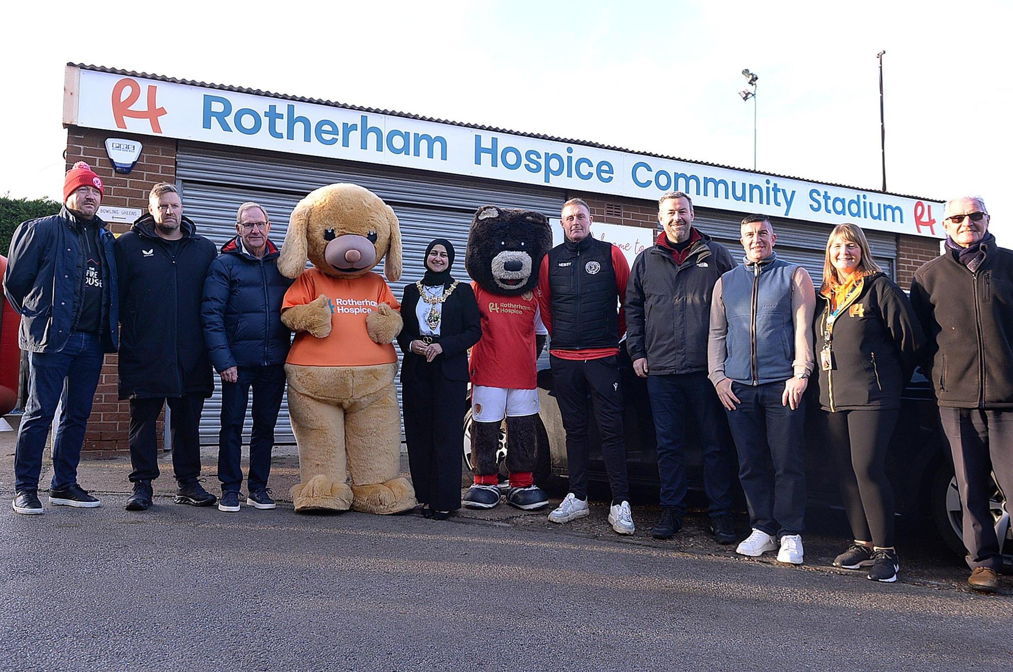The ball gets rolling at the Rotherham Hospice Community Stadium