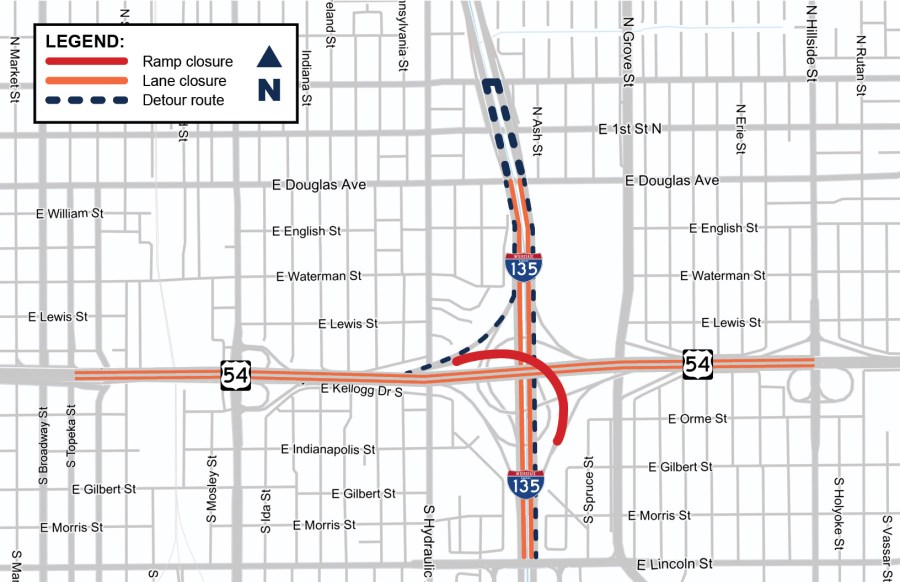 Major interchange project to begin Monday at Kellogg and I-135