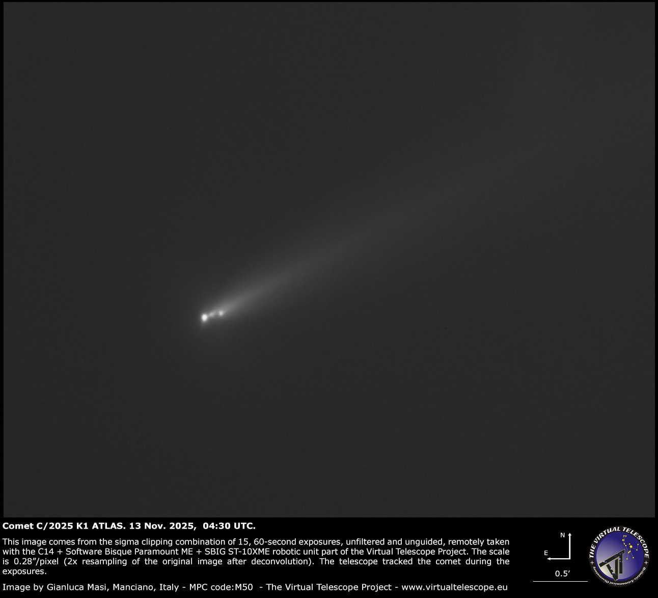 Astronomical Spectacle: Comet ATLAS Breaks Into Three Shining Fragments ...