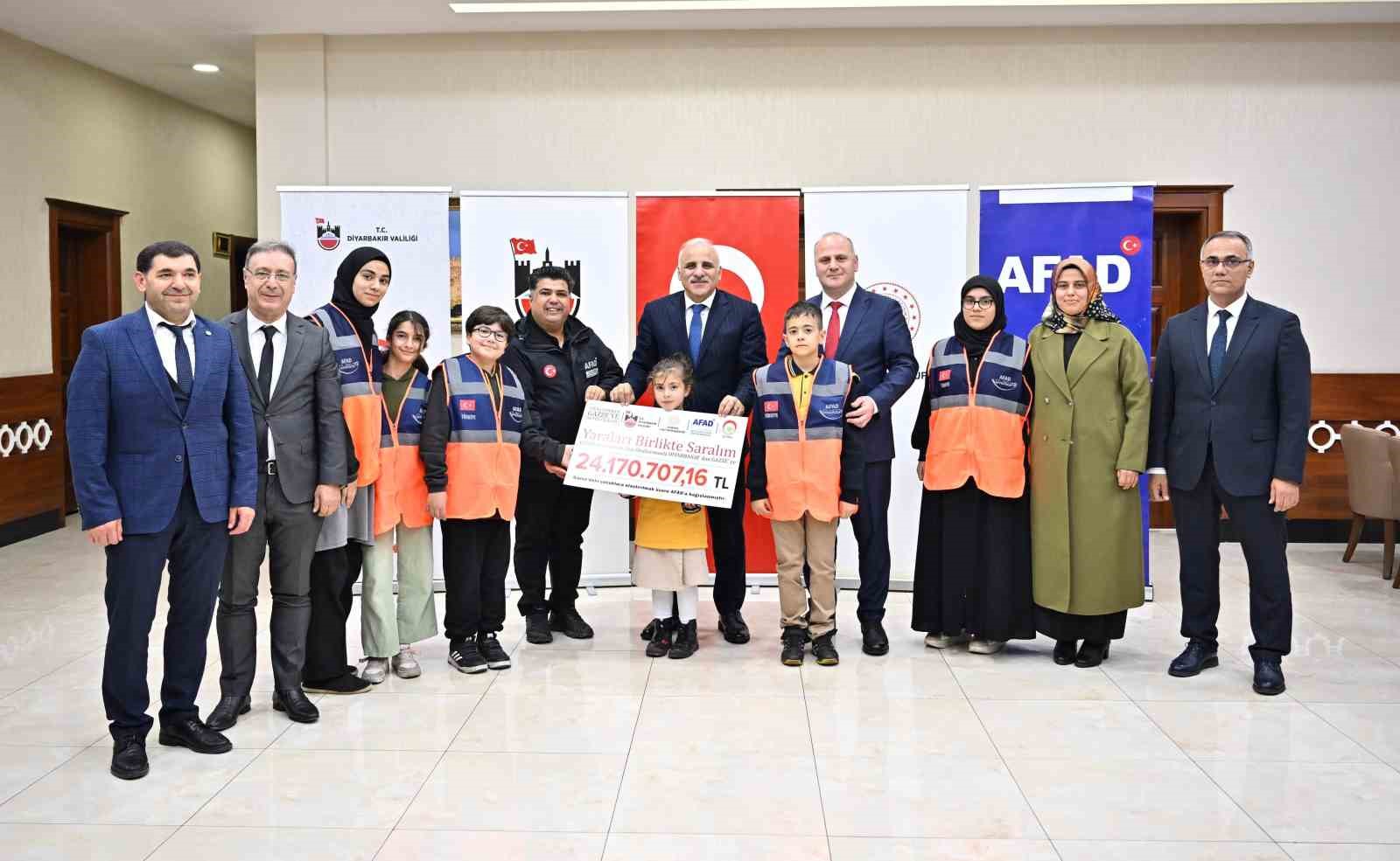 Diyarbakır’da Gazze için toplanan 24 milyon lira AFAD’a teslim edildi