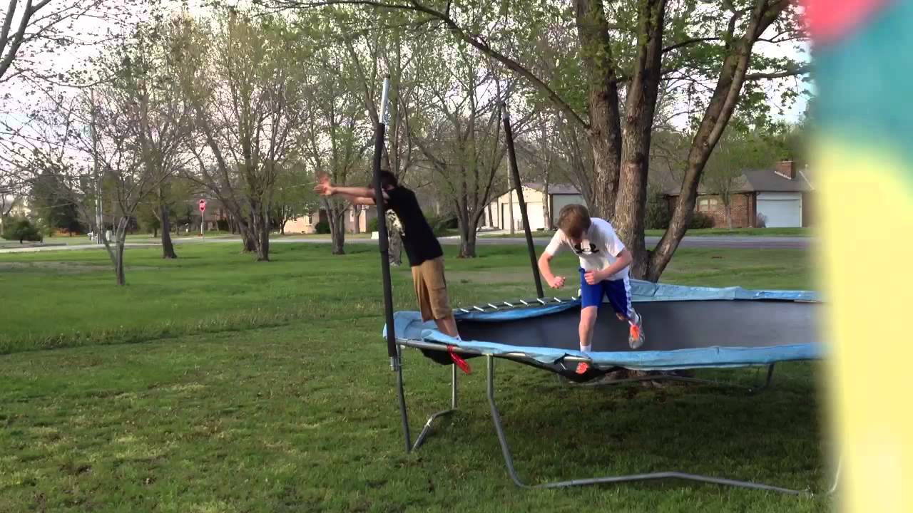 Front Flip Off Trampoline Ends in Funny Fail