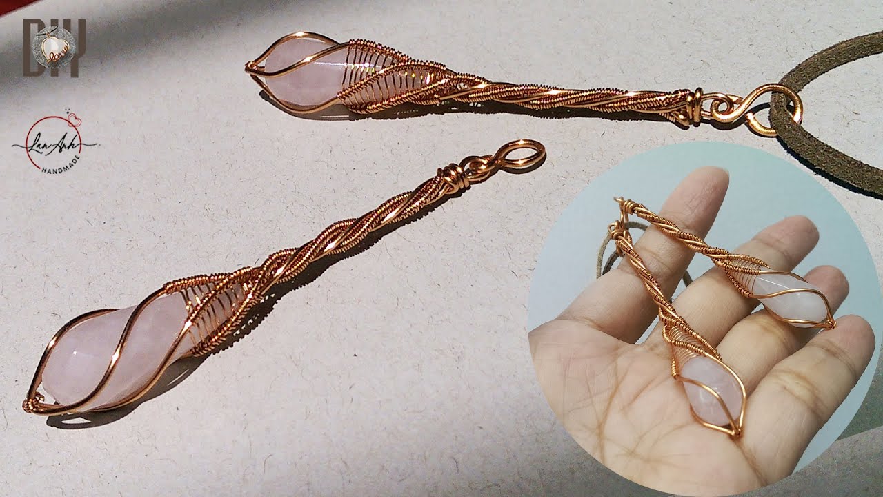 Magic wand pendant with drop stone without holes - full version (slow) 336