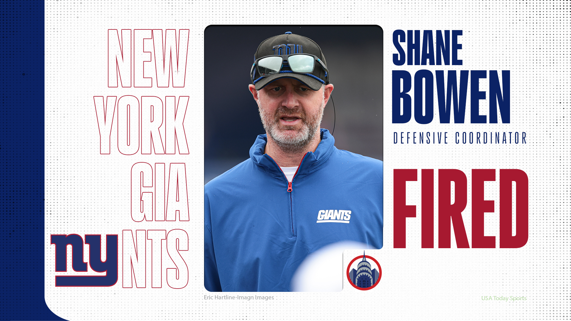 New York Giants fire defensive coordinator Shane Bowen