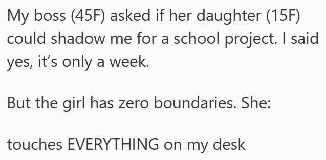 Boss demands 15-year-old daughter shadow employee for school project ...