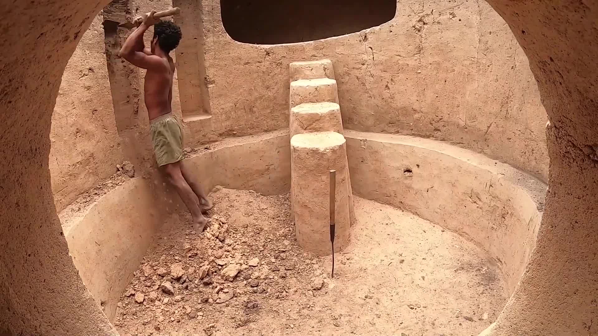How Did He Build This Hidden Pool In The Dirt?