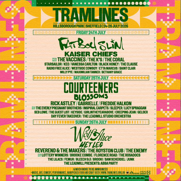 Tramlines 2026 line-up: Official line-up for Tramlines 2026 revealed