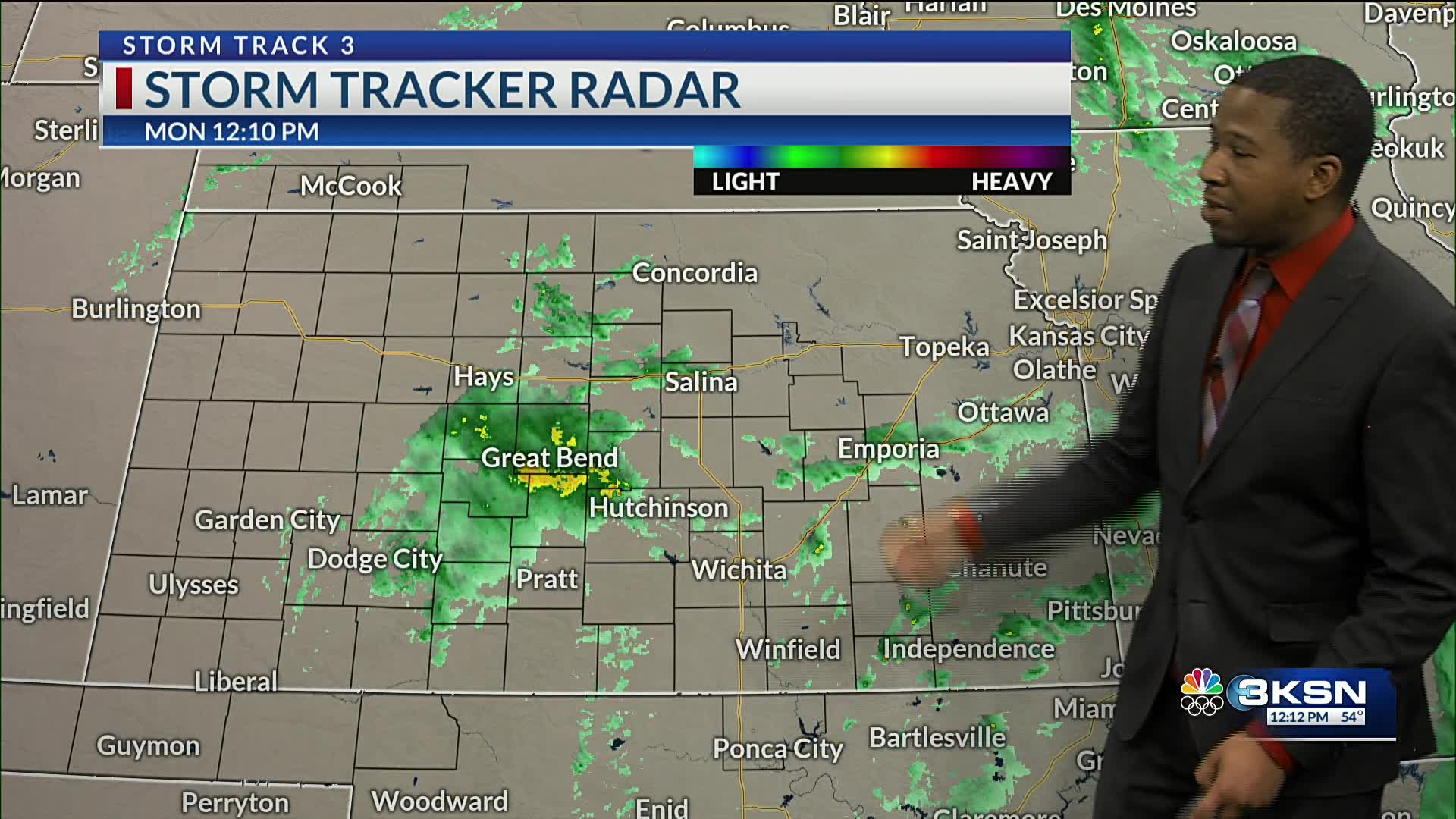 Monday noon forecast