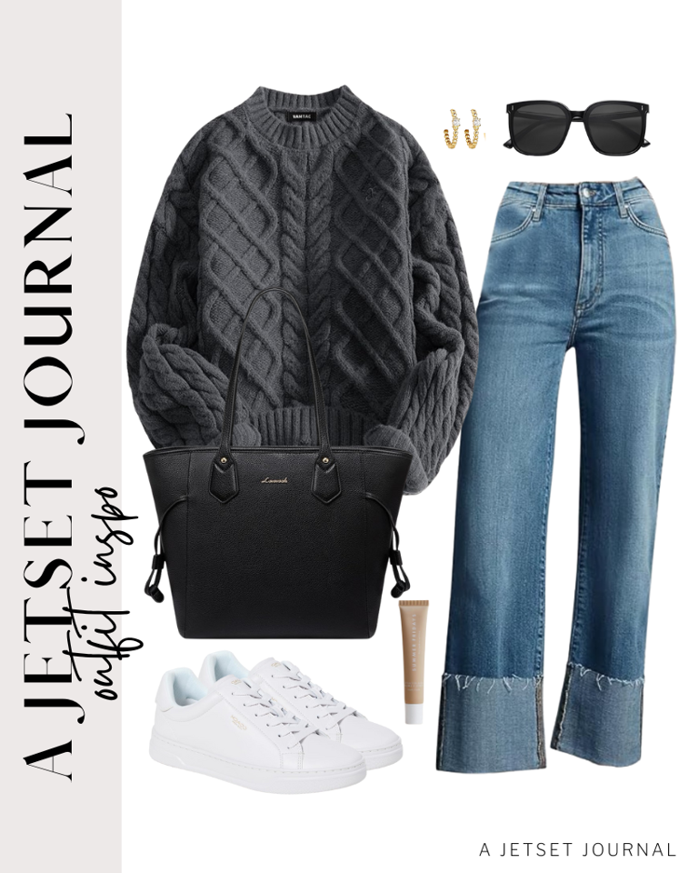 You're going to love these chunky knit sweaters and denim looks