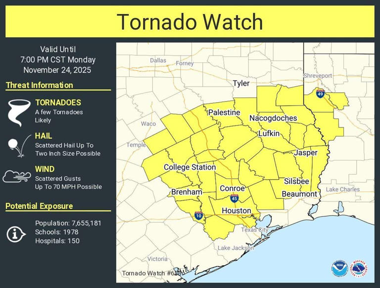 New tornado watch issued in Houston region after Monday's confirmed tornado