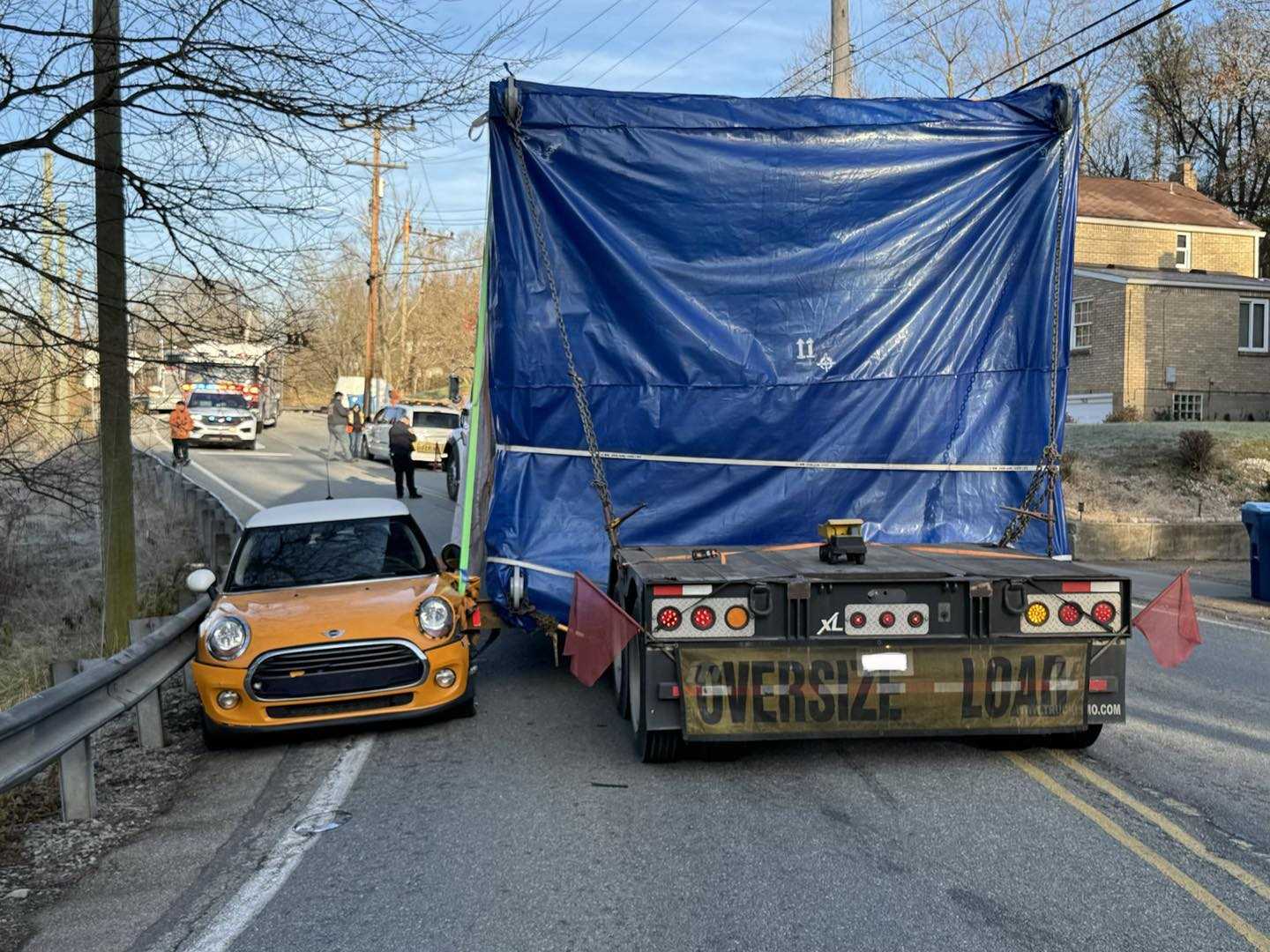 1 evaluated after loaded tractor-trailer, vehicle collide in Allegheny ...