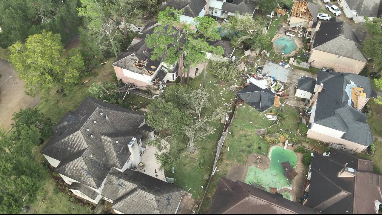Houston weather damage: Harris County Precinct 4 drone captures damage