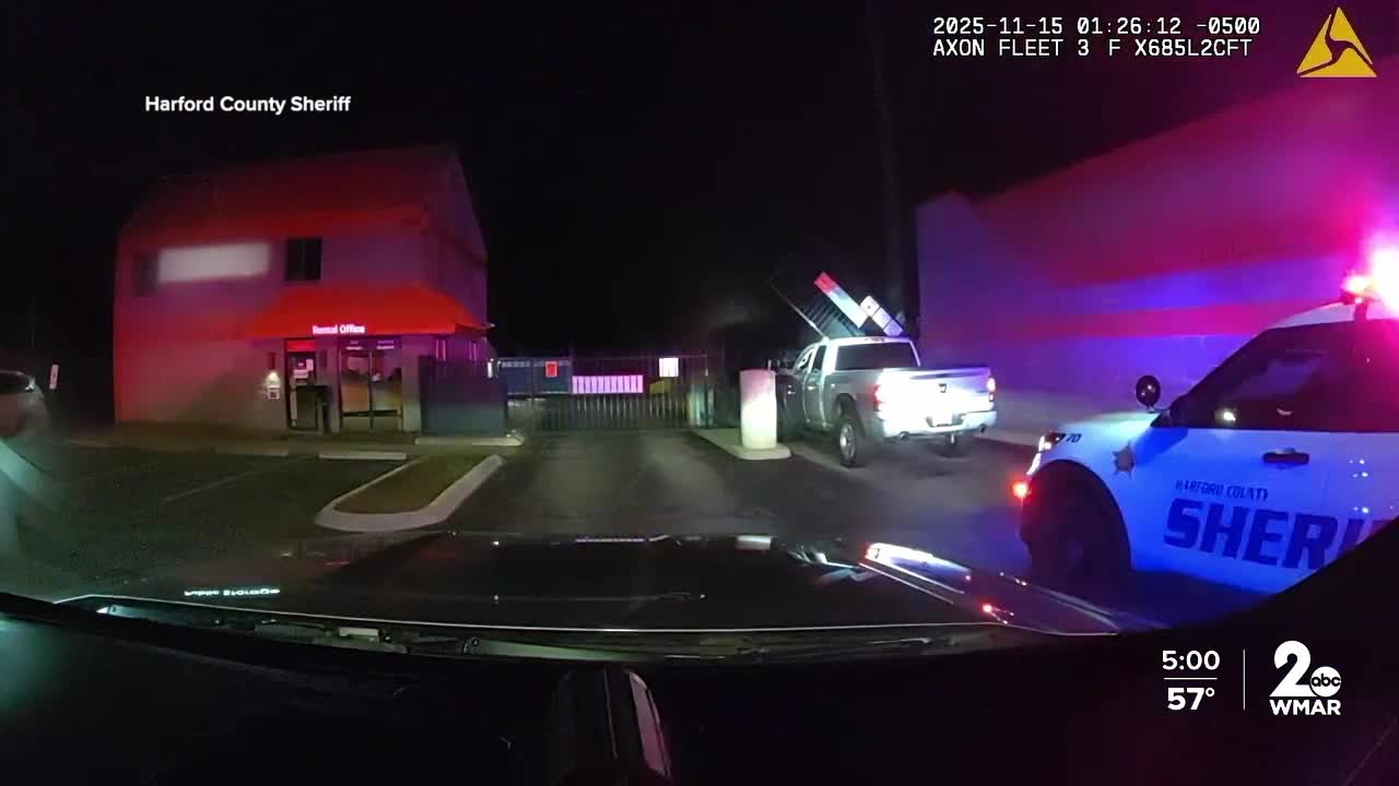 Dashcam footage captures wild police chase in Harford County