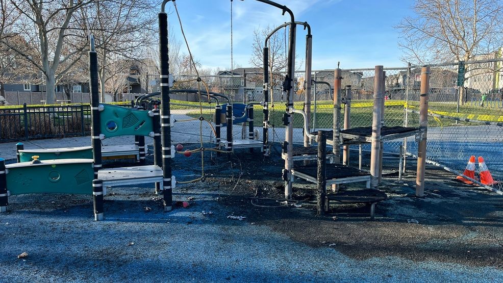 Fire destroys Garden City park playground, arson suspected