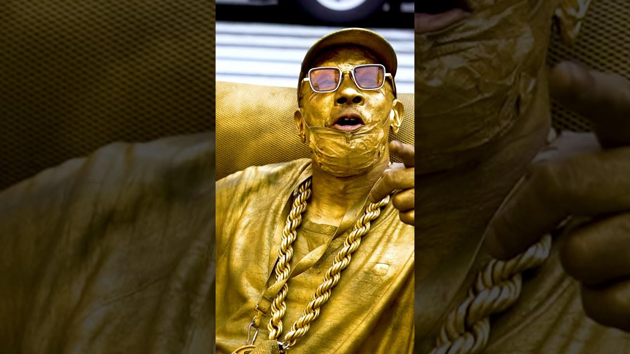 Street performer blows his mind