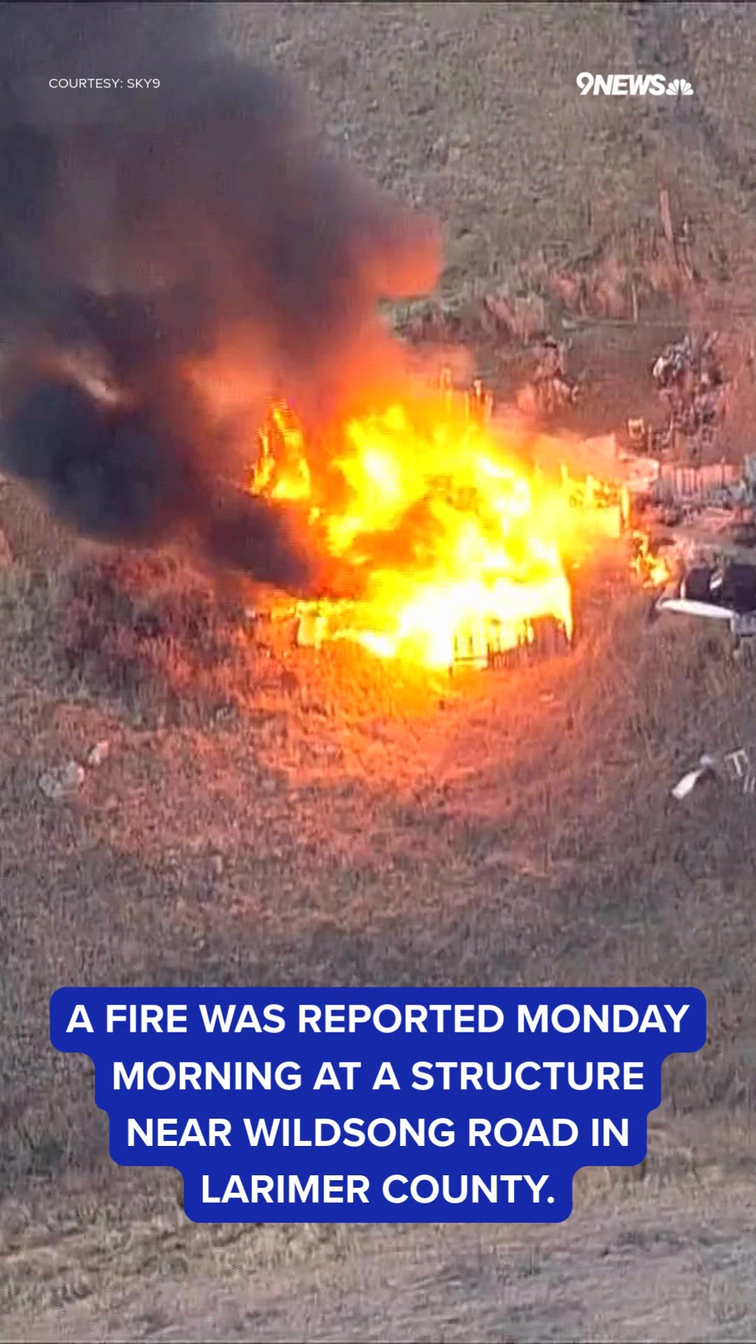 Fire destroys structure near Bellvue in Larimer County