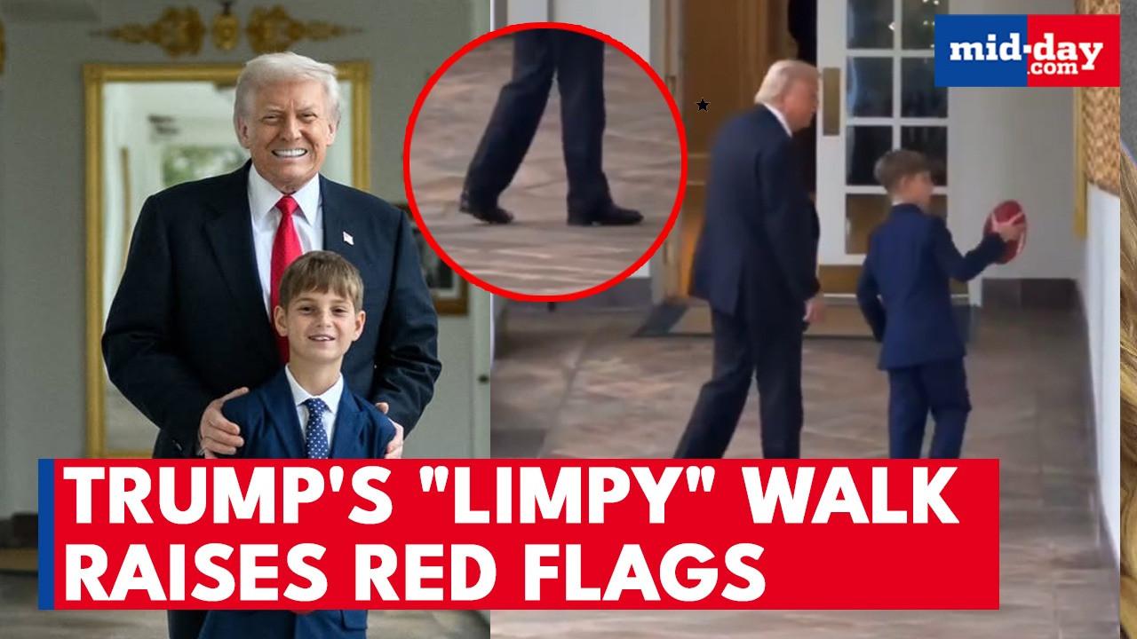 Limpy Don? Trump CAUGHT Dragging Leg During Walk With Grandson, Sparks ...
