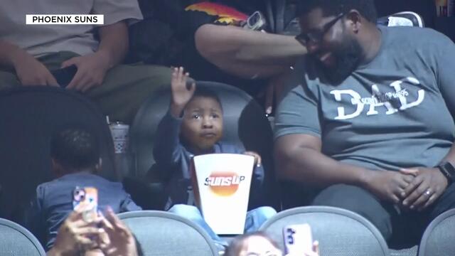 3-Year-Old 'Popcorn Kid' Goes Viral After Jumbotron Appearance At NBA Game