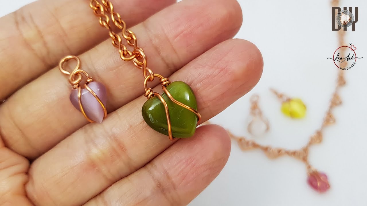 Mini heart lock with small cabochon - pendants, earrings or decorative ...