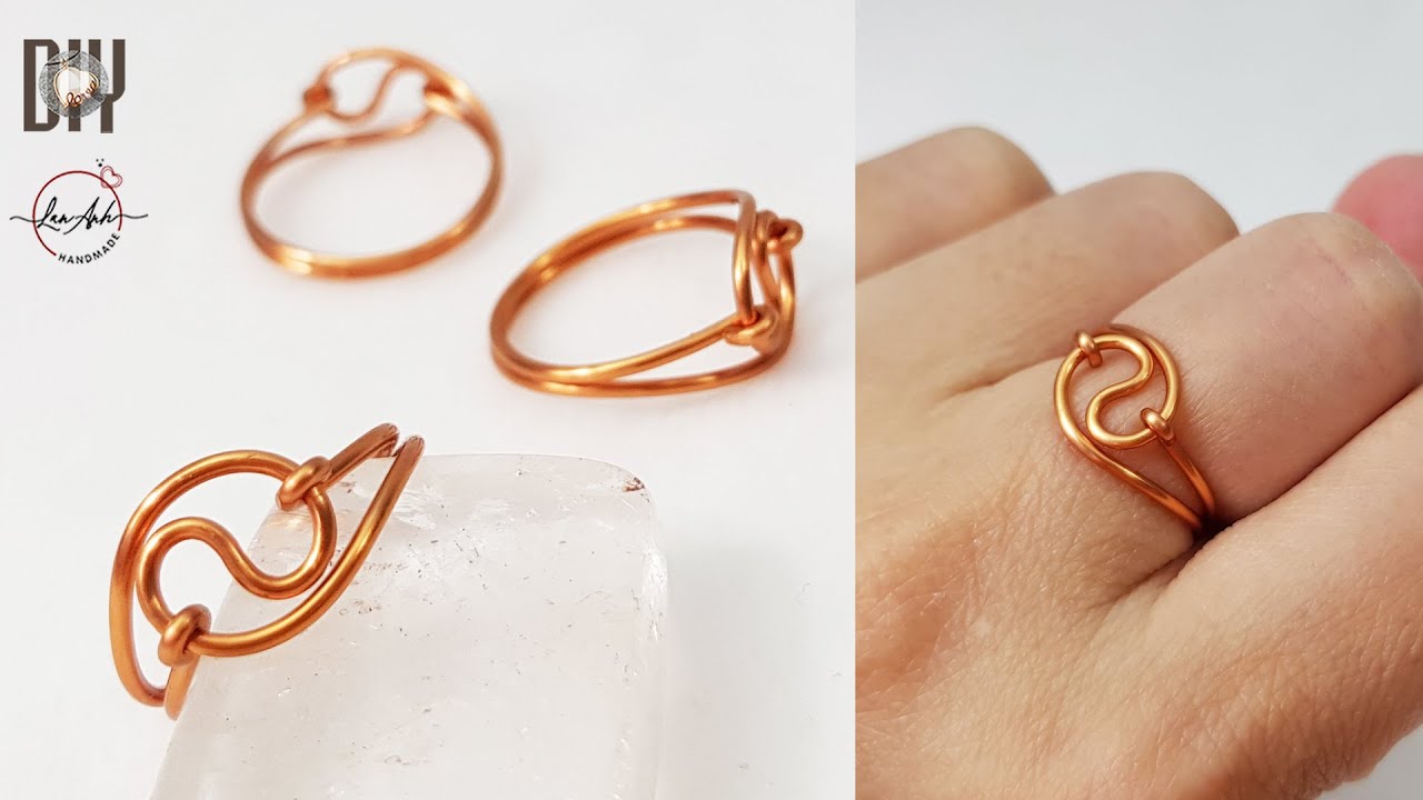 Simple yin yang ring - How to make jewelry from copper wire 540