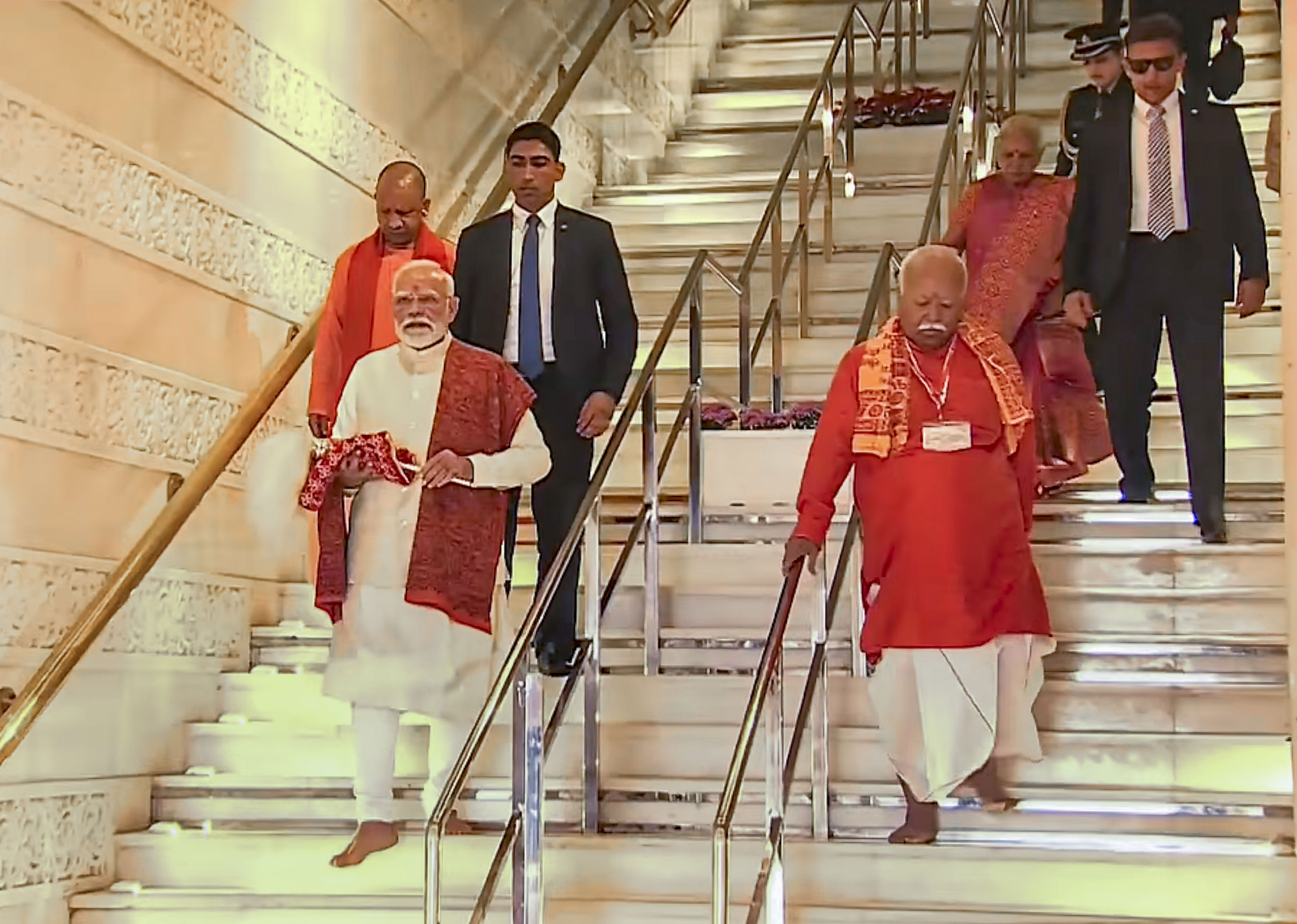 PM Modi hoists saffron flag atop Ram temple in Ayodhya