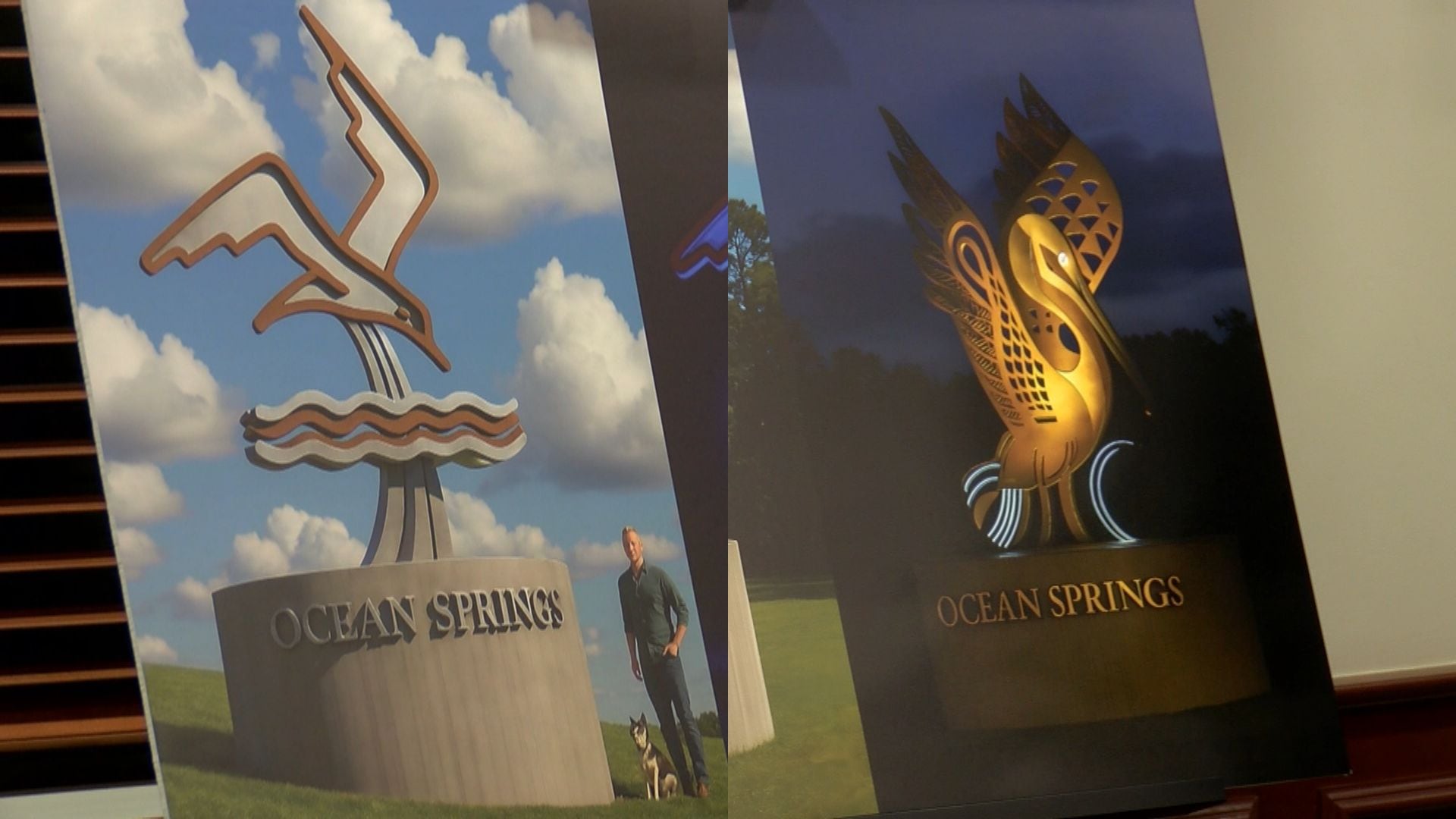 New Ocean Springs gateway sculptures unveiled during town hall meeting