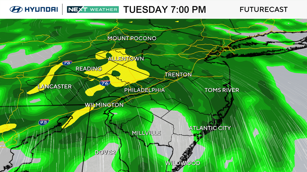 Rain will create messy travel conditions Tuesday in Philadelphia region ...