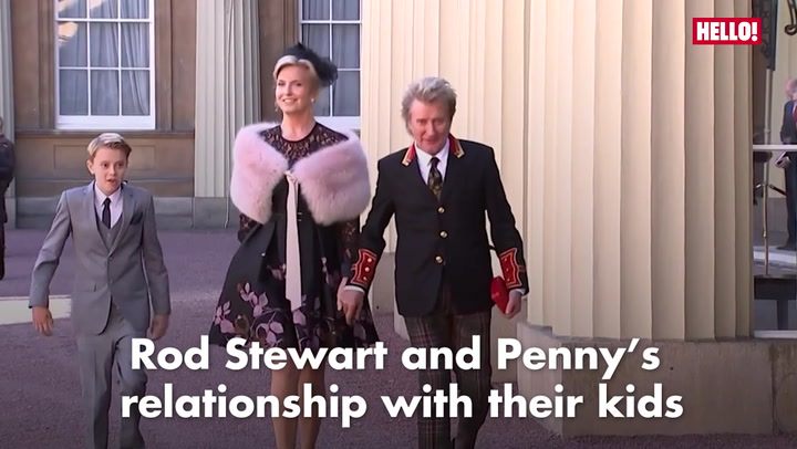 Watch: Rod Stewart and Penny's relationship with their kids