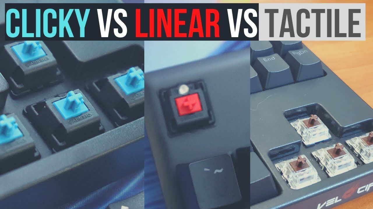 Clicky vs tactile vs linear mechanical keyboard switches with sound ...