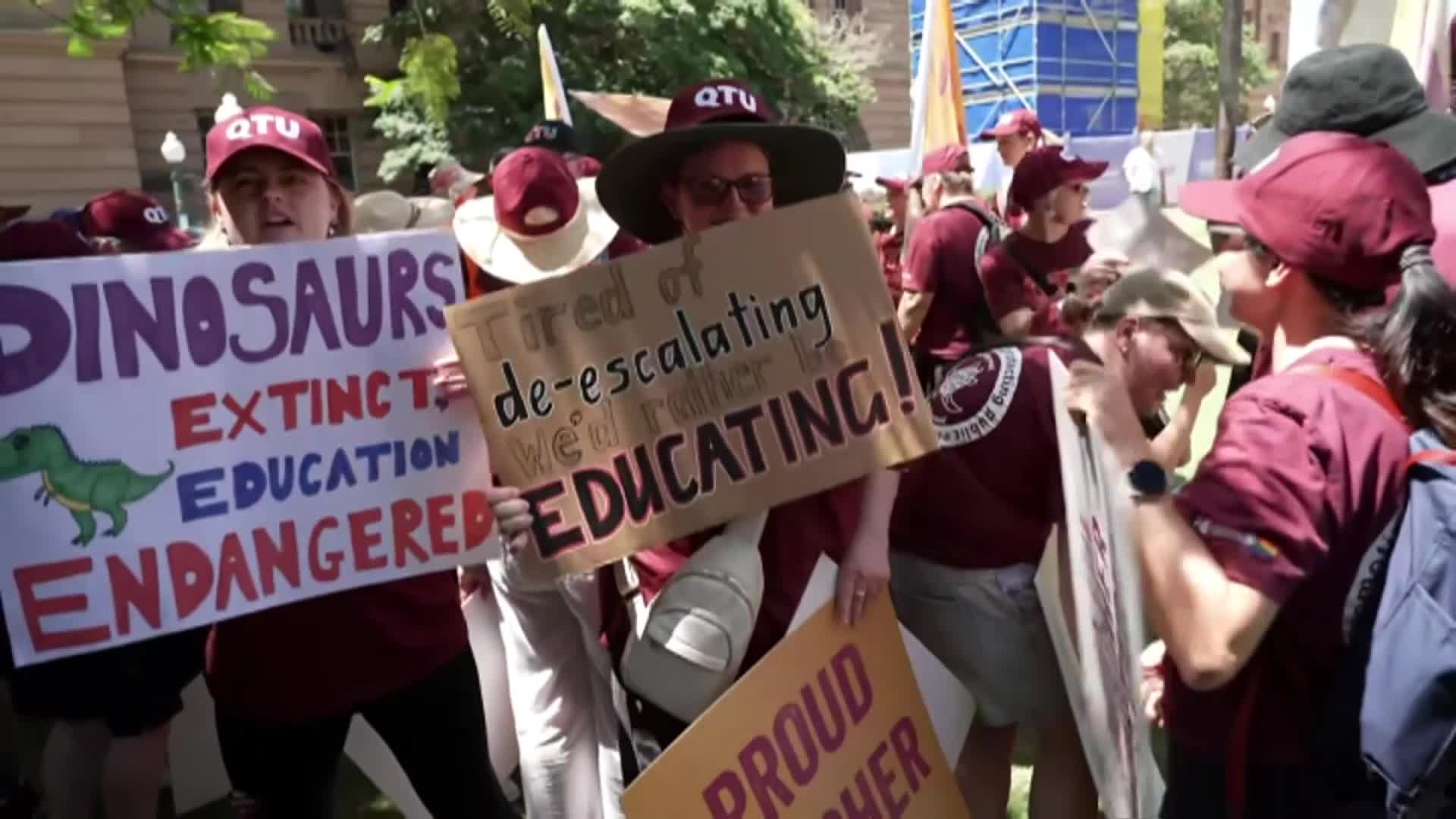 Queensland teachers strike for second time over pay dispute