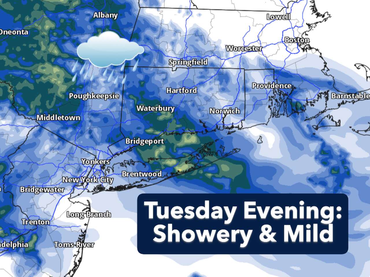 A storm Tuesday will bring rainy and mild weather to Connecticut. Here ...