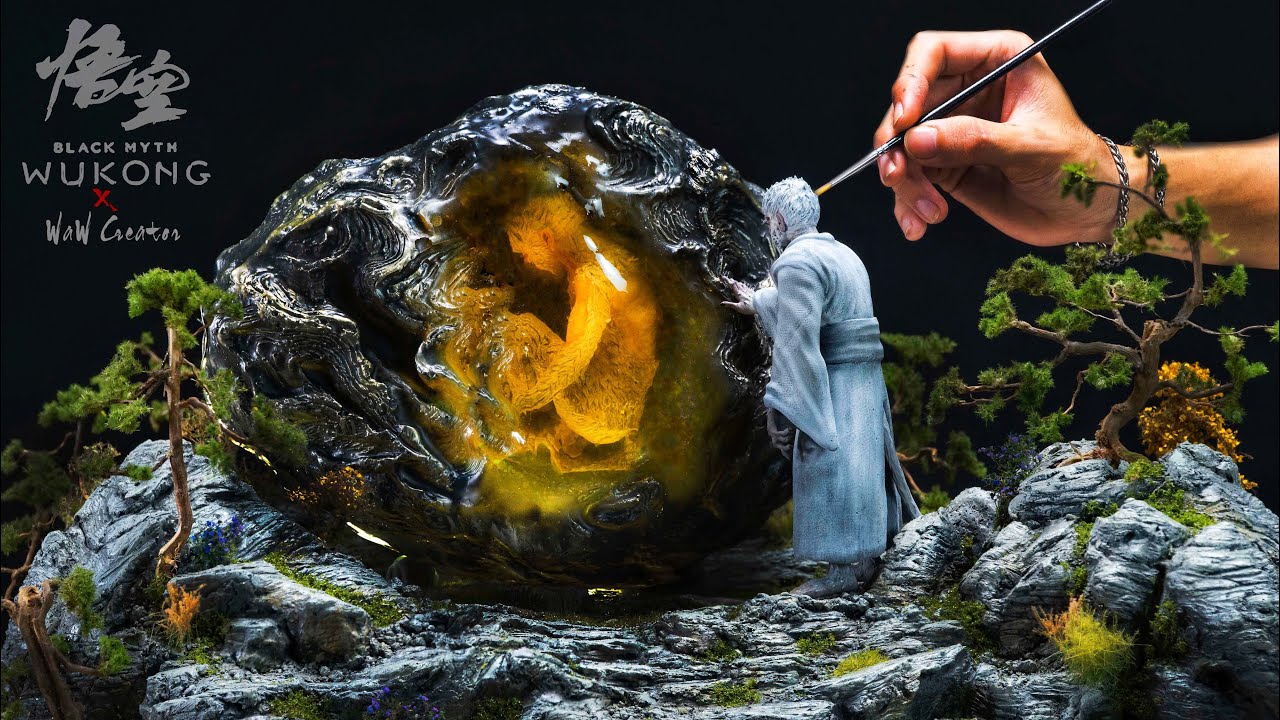 Creating Black Myth Wukong diorama: Sun Wukong trapped in resin rebirth ...