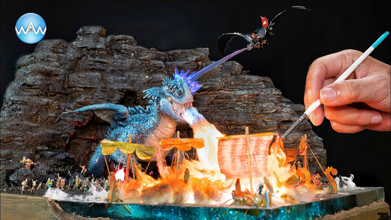How To Make Red Death Dragon Vs Toothless Diorama