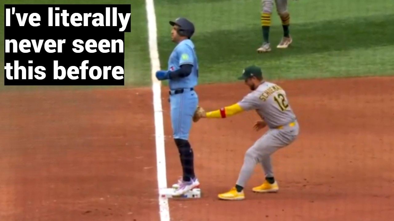 We just saw a runner get tagged out for one of the goofiest reasons ...