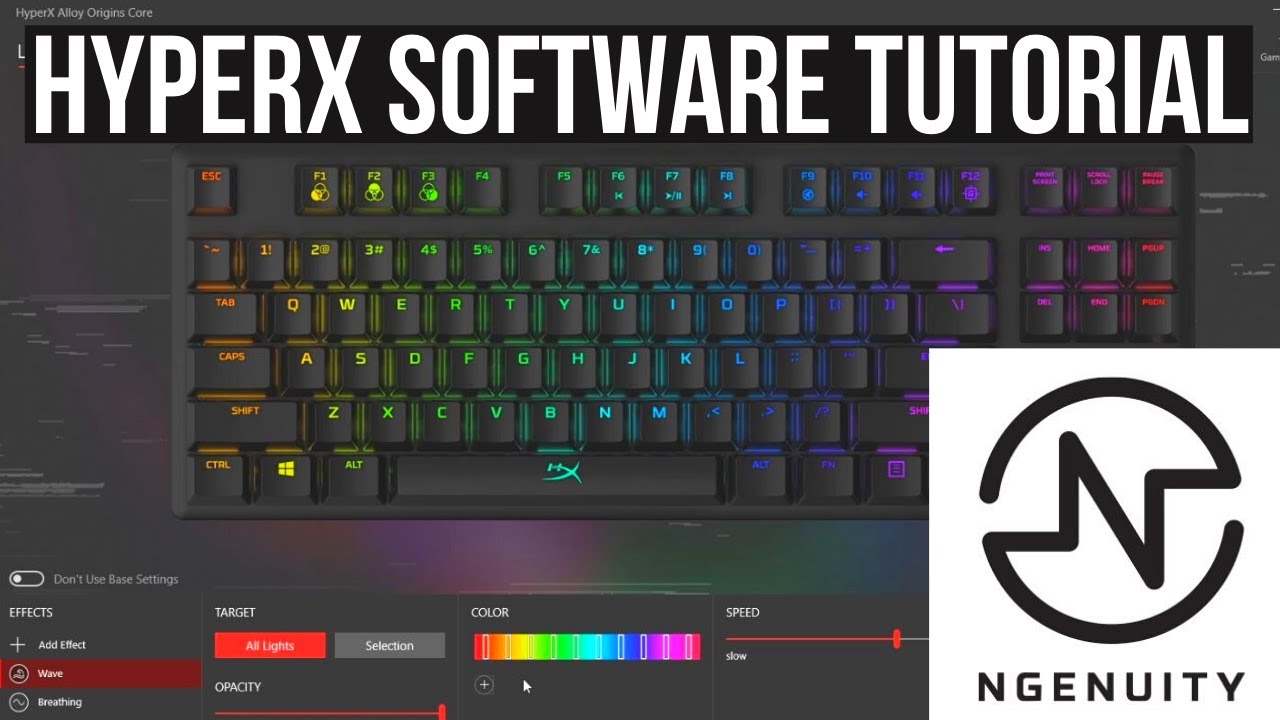 HyperX Ngenuity software tutorial for mechanical keyboard - Save RGB profiles and macros May 2020