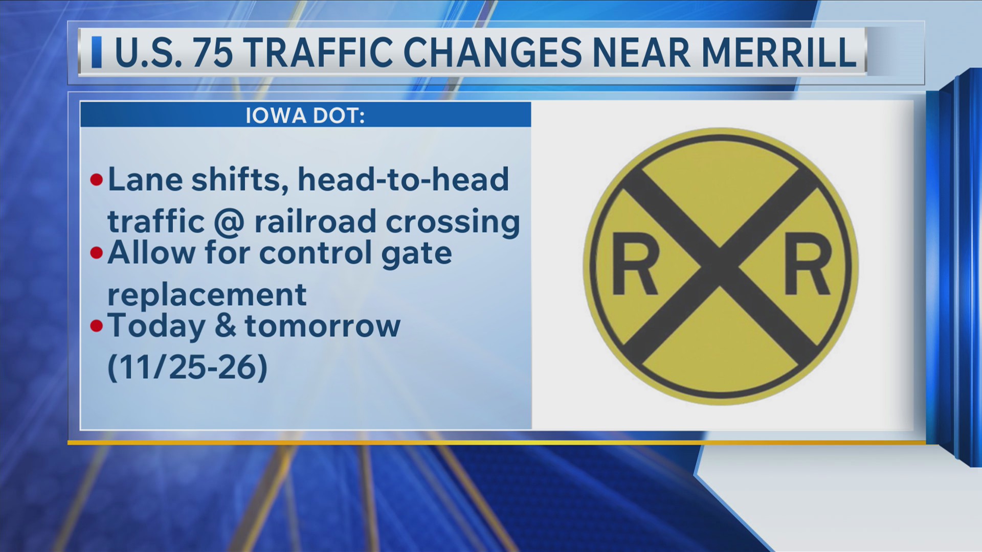 U.S 75 Traffic Changes Near Merrill Today And Tomorrow