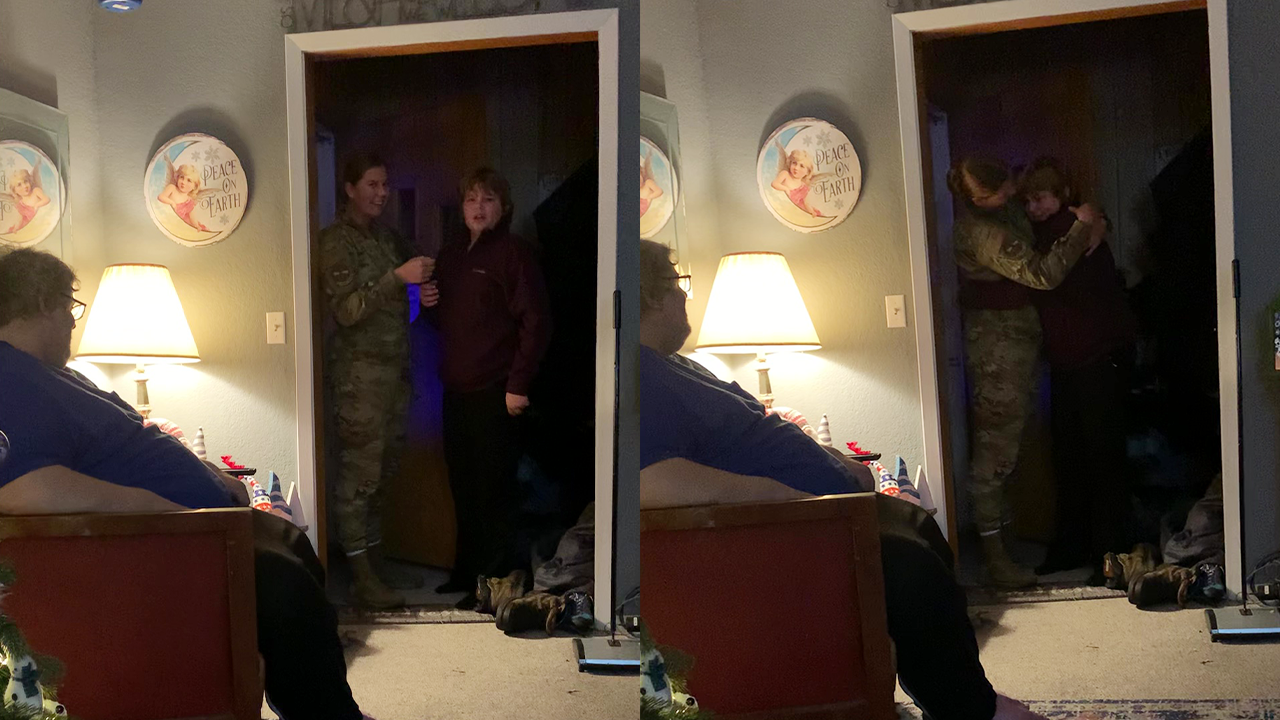 '13 y/o in tears after getting surprised by his Airman sister'