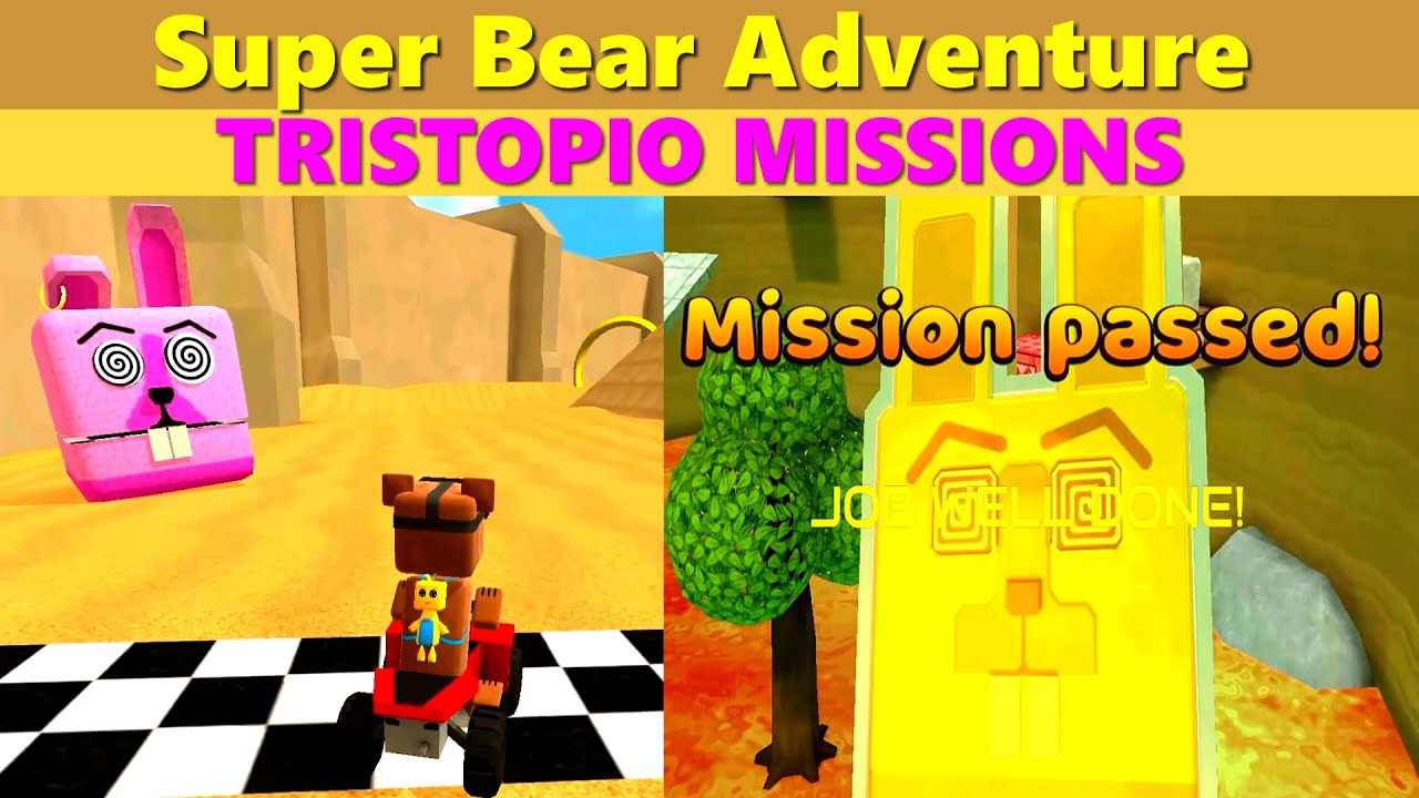 Super Bear Adventure Tristopio missions - Flooding, paper plane ...