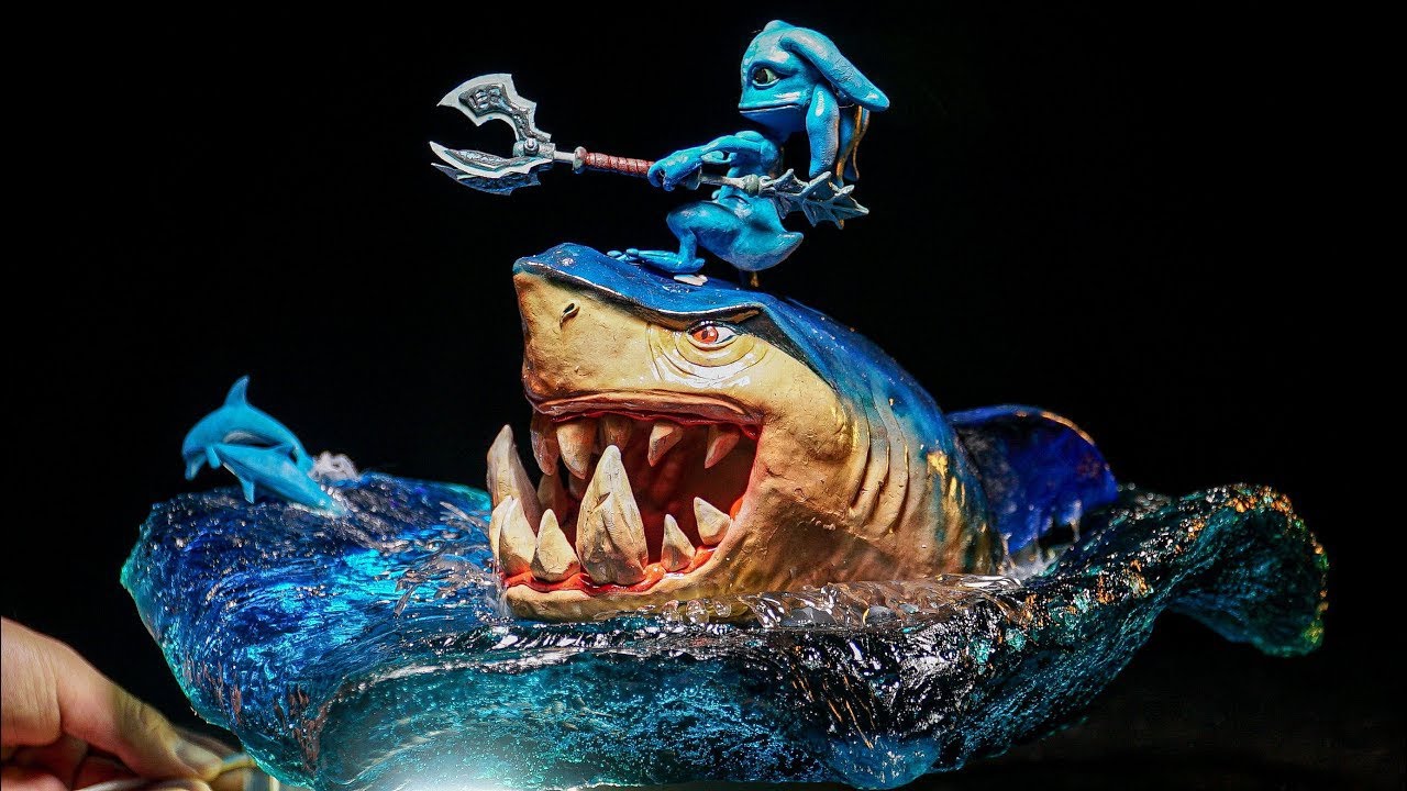 Gigalodon SHARK AND FIZZ DIORAMA / League of Legends / Resin art