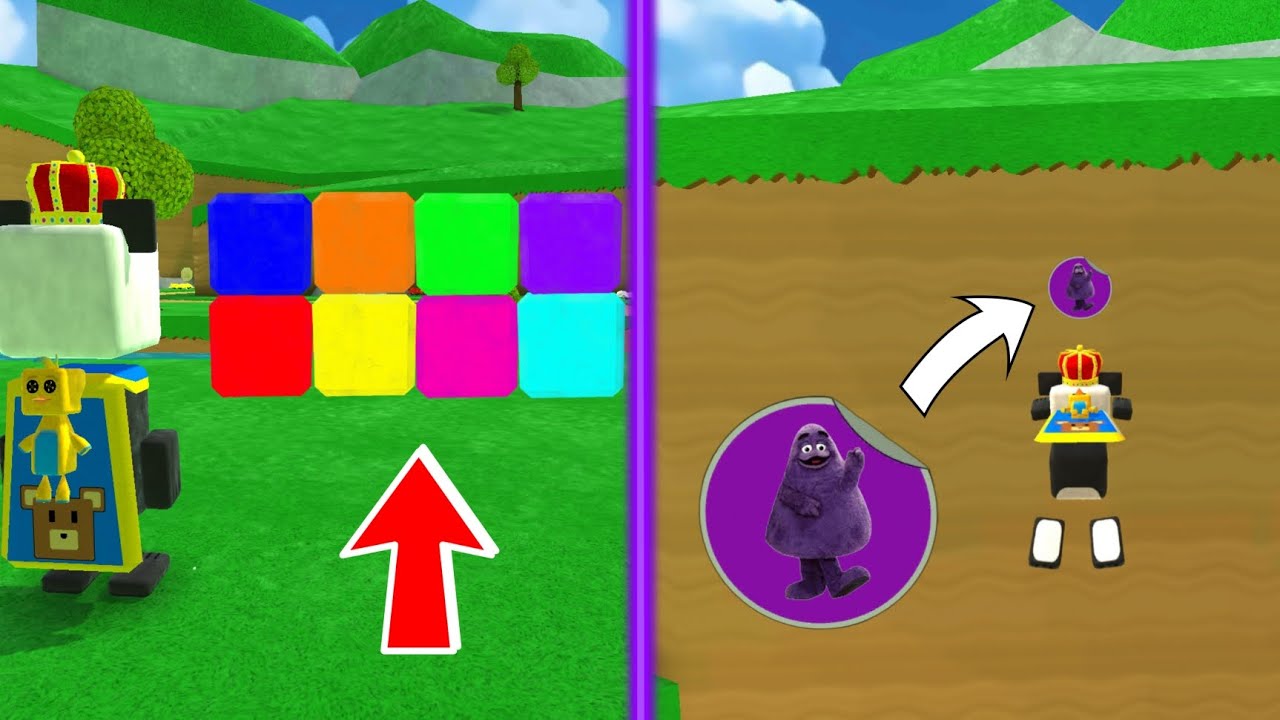 Colorful cubes and Grimace sticker | Super Bear Adventure walkthrough